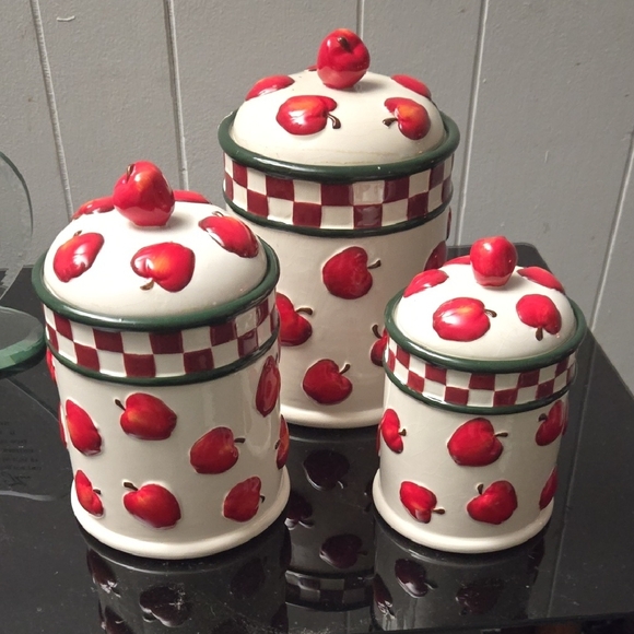 Kitchen | Apple Themed Ceramic Canister Set | Poshmark